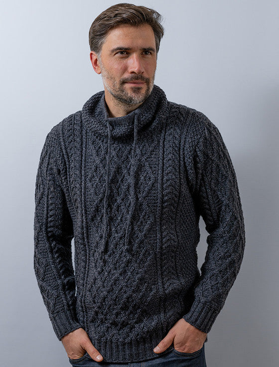 Aran Drawcord Collar Sweater - Derby – Funky Skunk