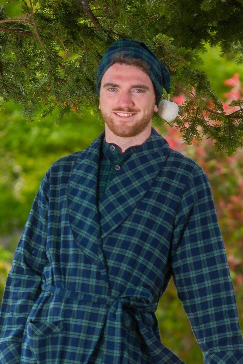 Lee Valley Cotton Flannel Nightcap - Green Tartan – Funky Skunk