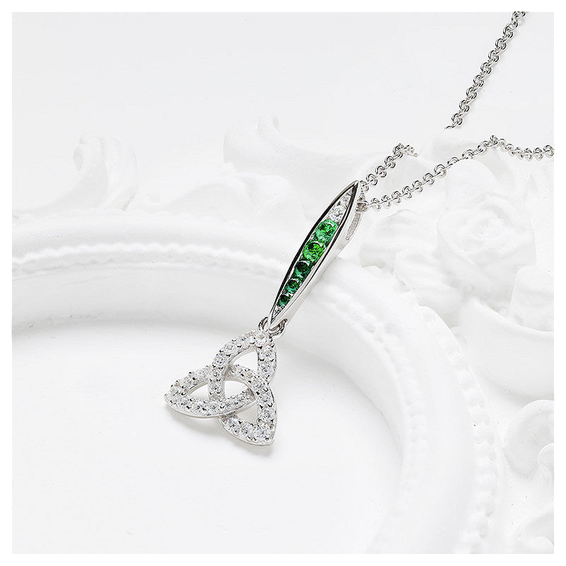 Green & White CZ Trinity Necklace – Funky Skunk