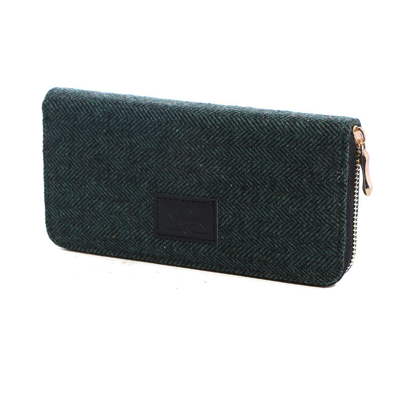 Dark Green Herringbone Wallet – Funky Skunk